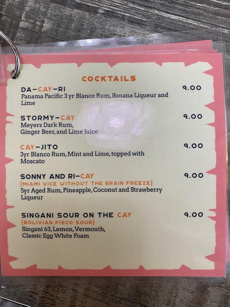 Menu at Little Cay restaurant, Scottsdale