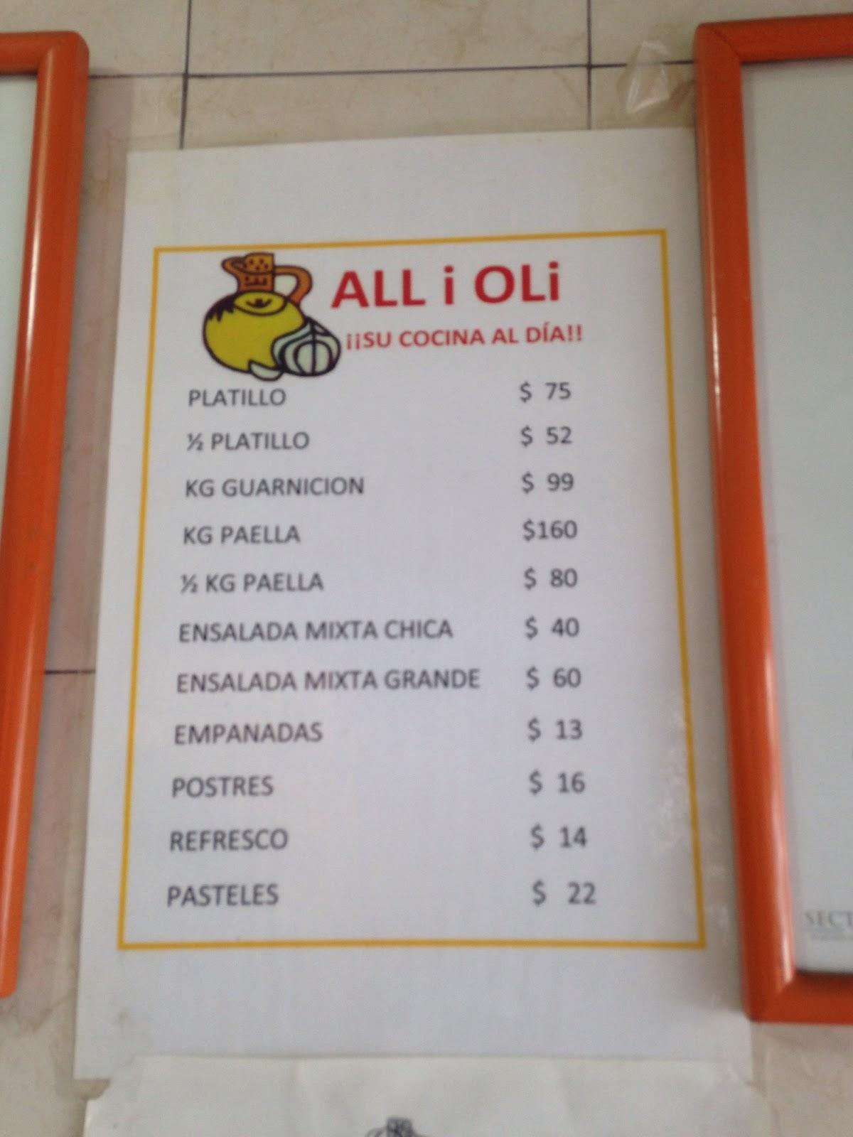 Menu at All i Oli restaurant, Saltillo, Blvd. Eulalio Gutiérrez Treviño ...