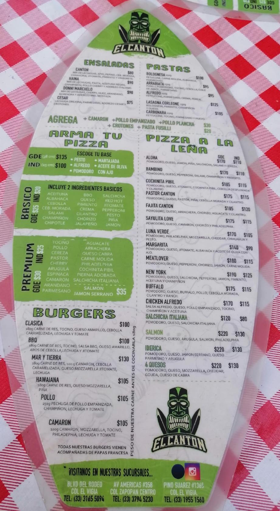 Menu at El Canton Pizzeria Centro, Zapopan
