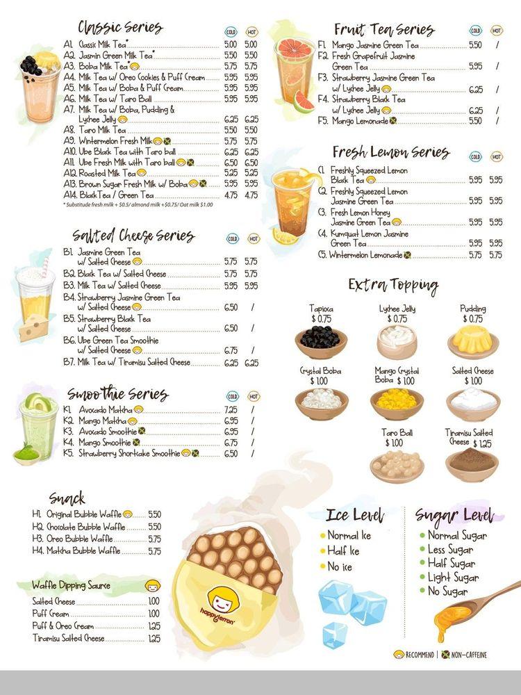 Menu at Happy Lemon Olympia, Olympia