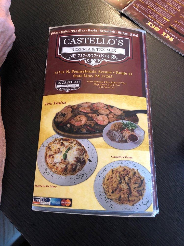 Menu at Castello's Restaurant, State Line