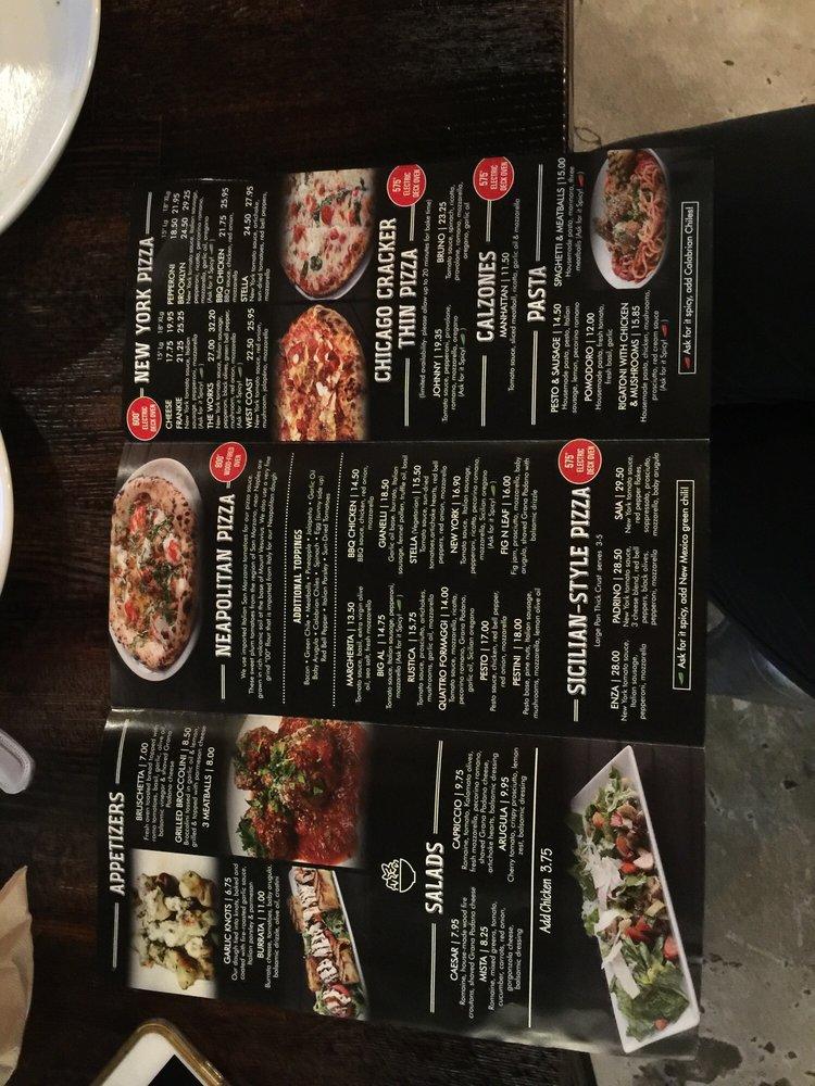Menu at TJ's Woodfire Pizza pizzeria, San Clemente