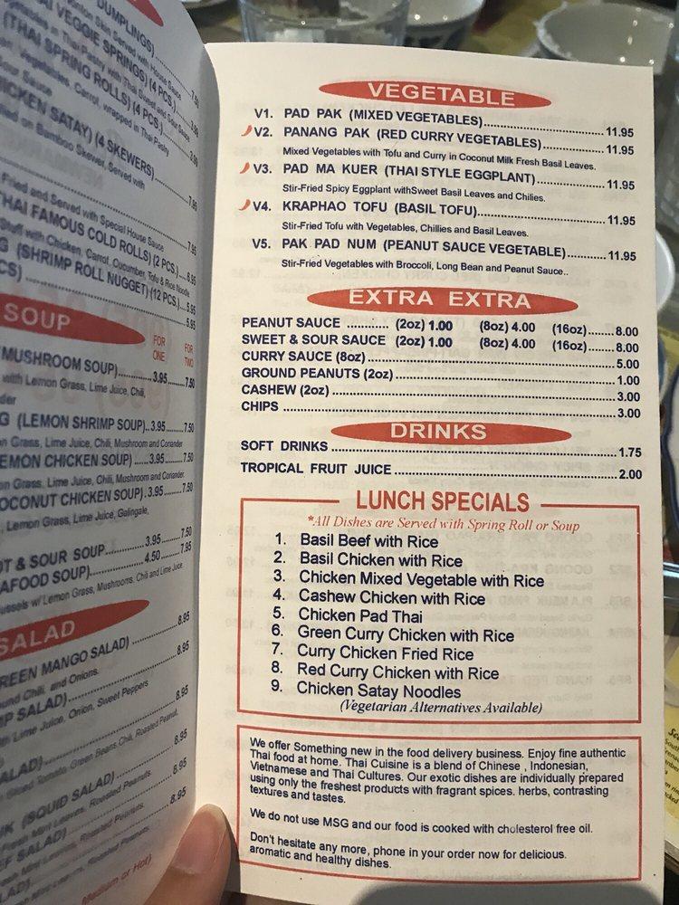 Menu at Thai Golden Bell restaurant, Newmarket
