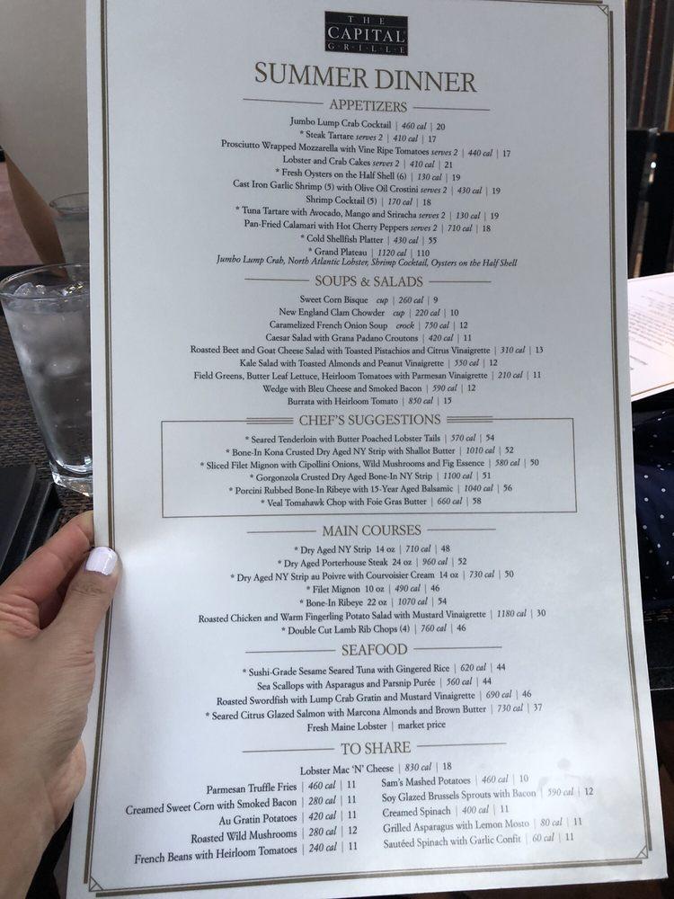 Menu at The Capital Grille pub & bar, Denver