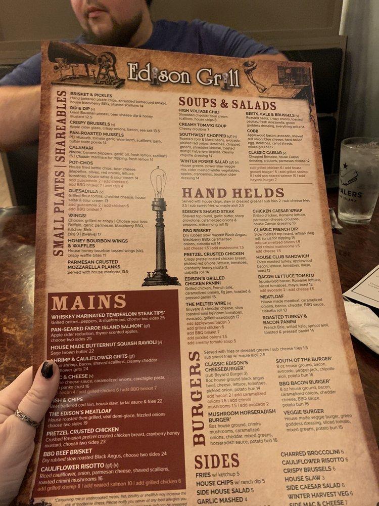 Menu at The Edison Grill pub & bar, Harwinton