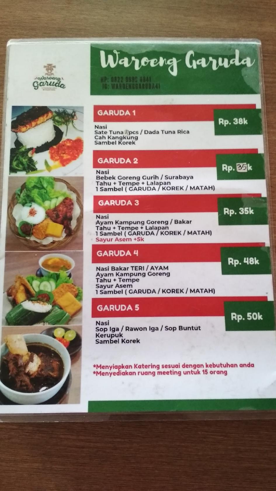 Carta del restaurante Nasi Dower Kemayoran & Waroeng Garuda, Central ...