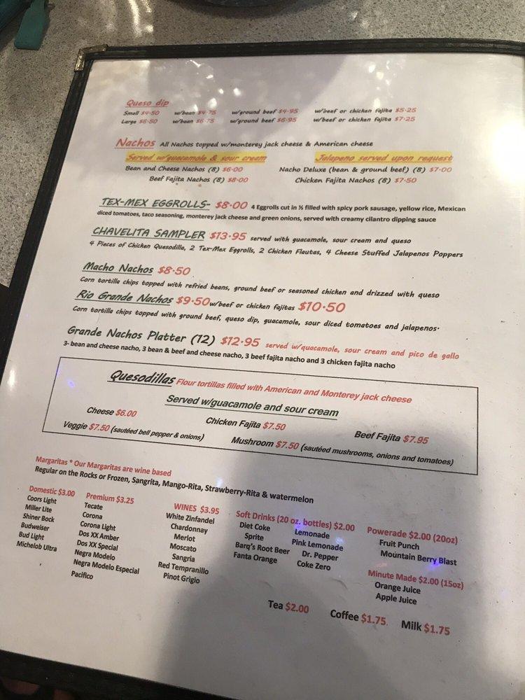 Menu at Casa Hernandez restaurant, El Campo