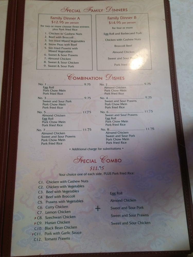 Menu at New Garden Restaurant, Pullman