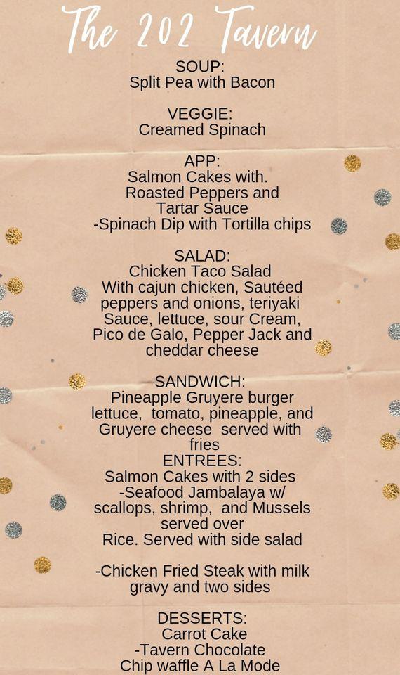 Menu at THE 202 TAVERN pub & bar, Washington, 295 New Milford Turnpike ...
