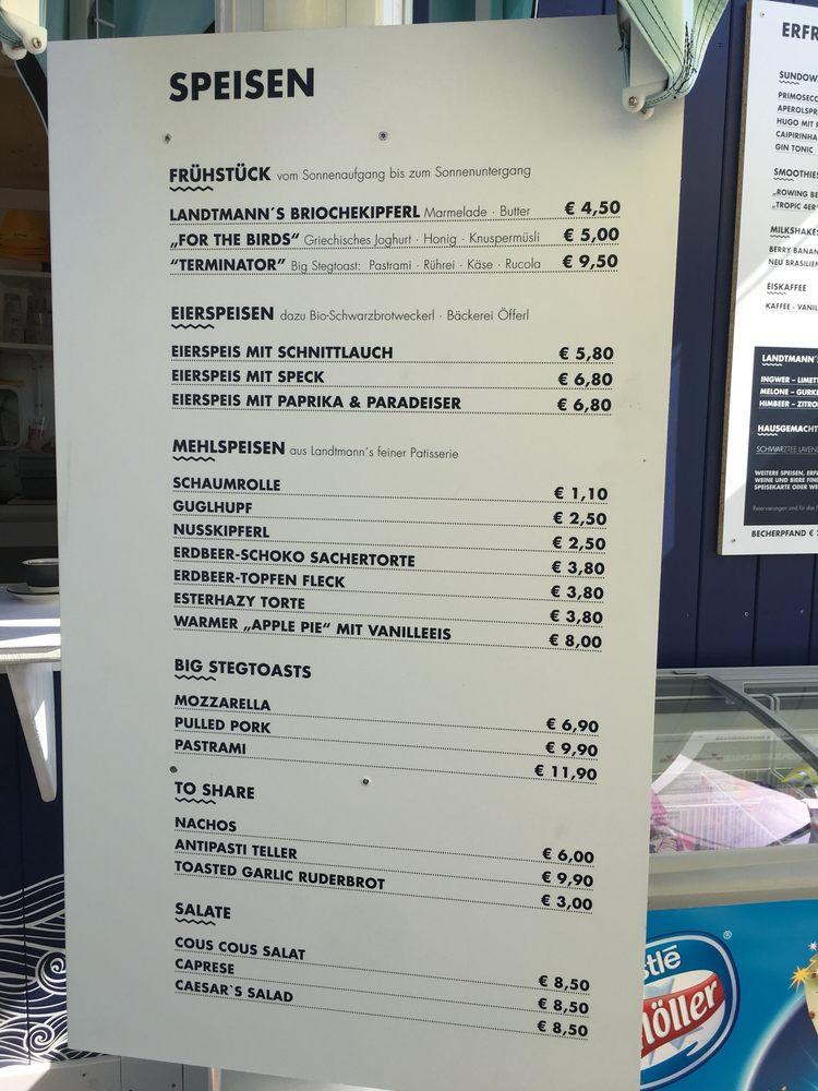 Speisekarte von Das Bootshaus restaurant, Wien, An der unteren Alten ...