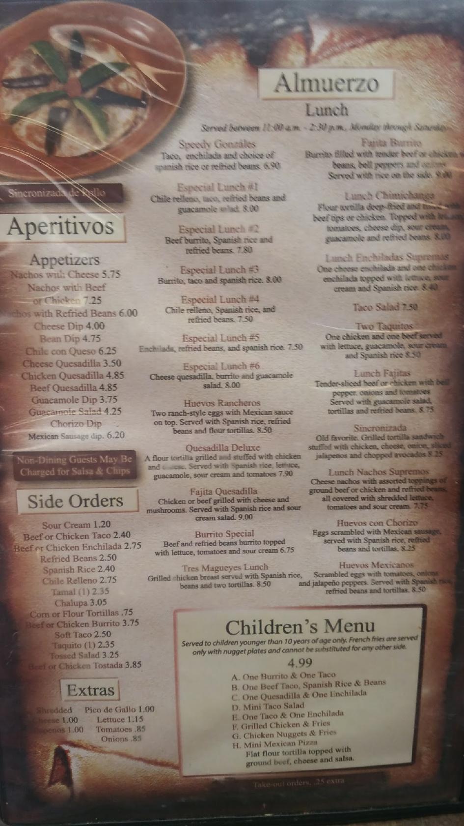Menu at El Agave Family Mexican Restaurant, Rio Rancho