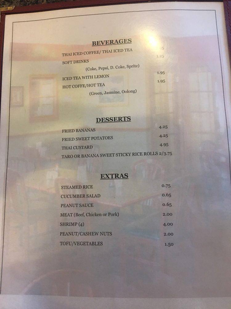 Menu at Garden Bee Thai Eatery restaurant, Northlake
