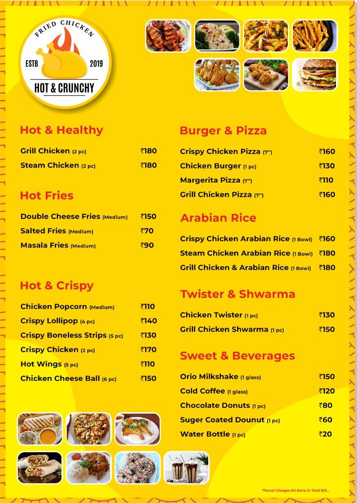 Menu at Hot & Crunchy Fried Chicken, Bhopal