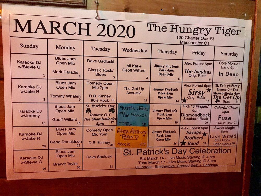 Menu at Hungry Tiger Cafe & Restaurant, Manchester