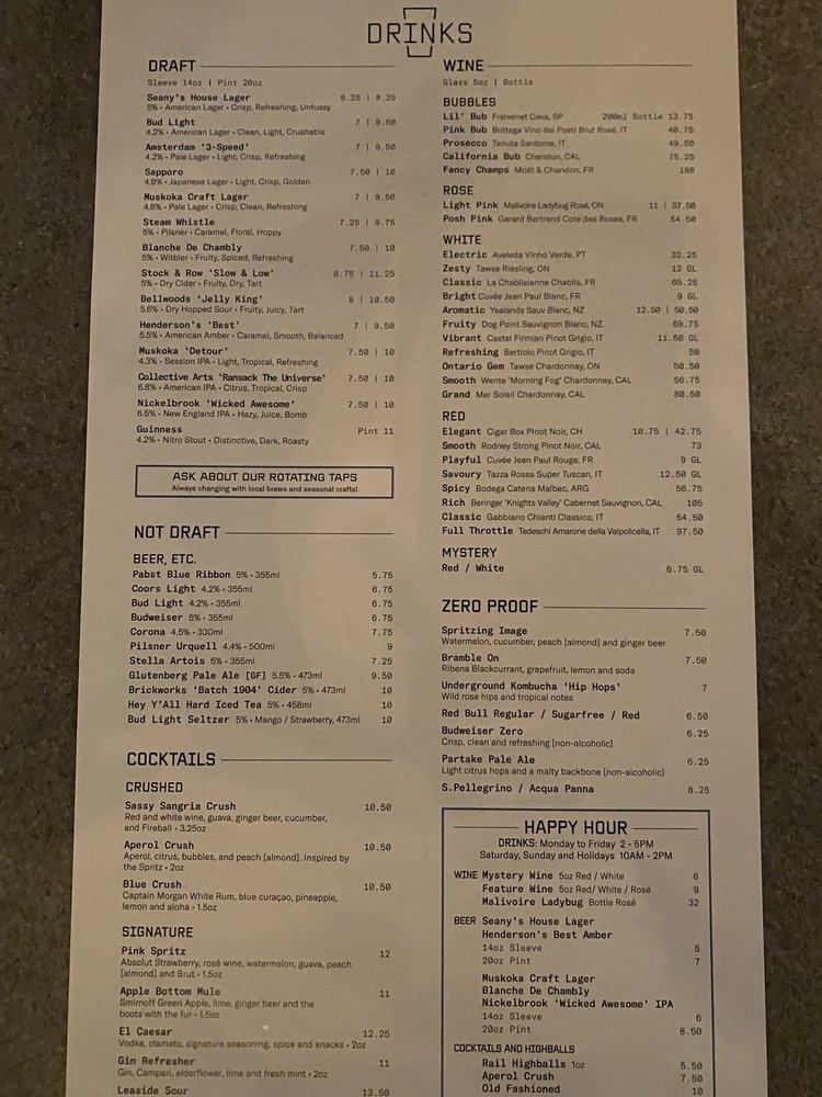 Menu at LOCAL Public Eatery Leaside, Toronto, 180 Laird Dr