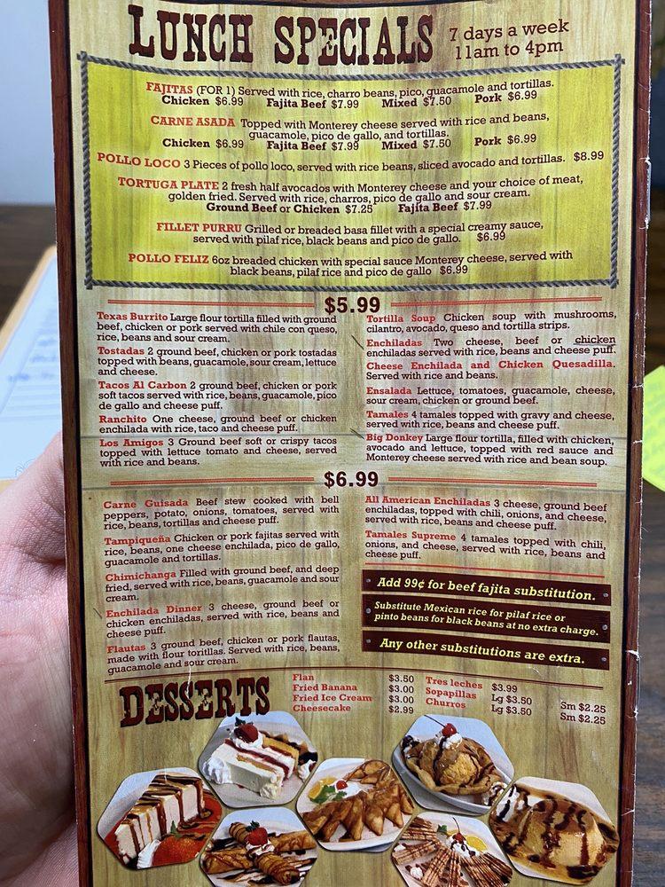 Menu at Patron Grill restaurant, Livingston