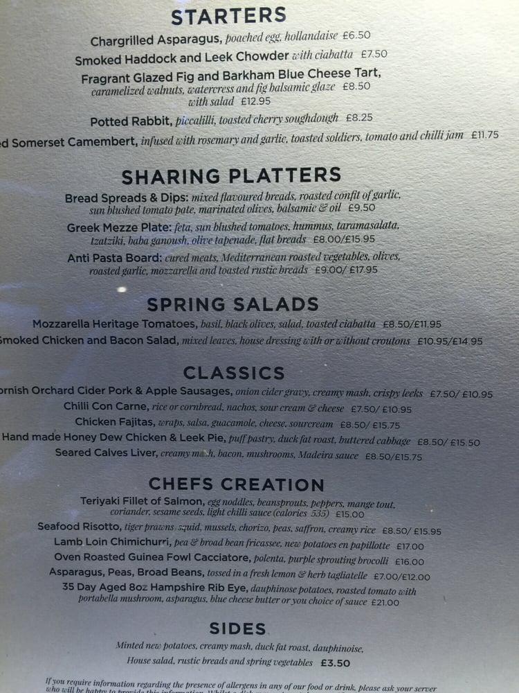 Menu at The Bull Inn, Sonning-on-Thames pub & bar, Sonning, High St