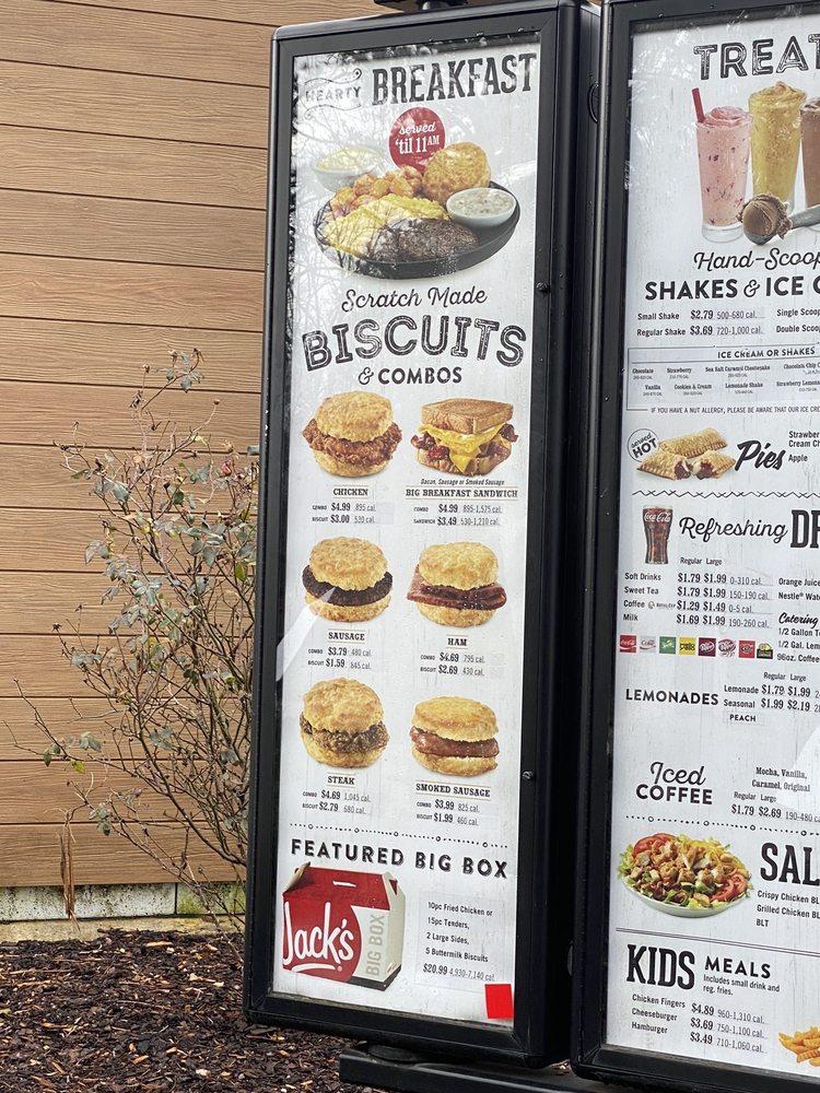 Menu at Jack's fast food, Southside, AL-77