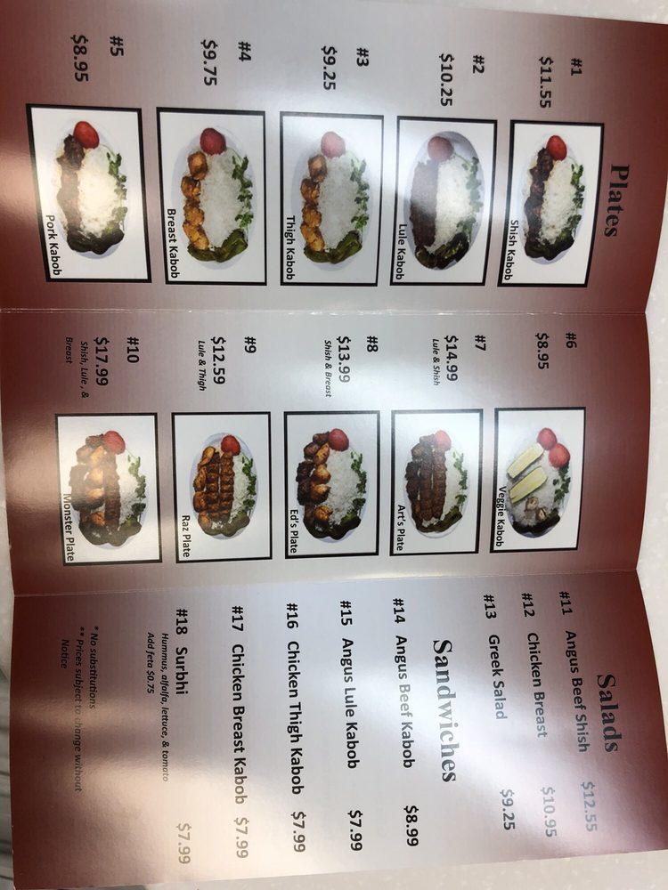 Menu at Let's Eat restaurant, Los Angeles