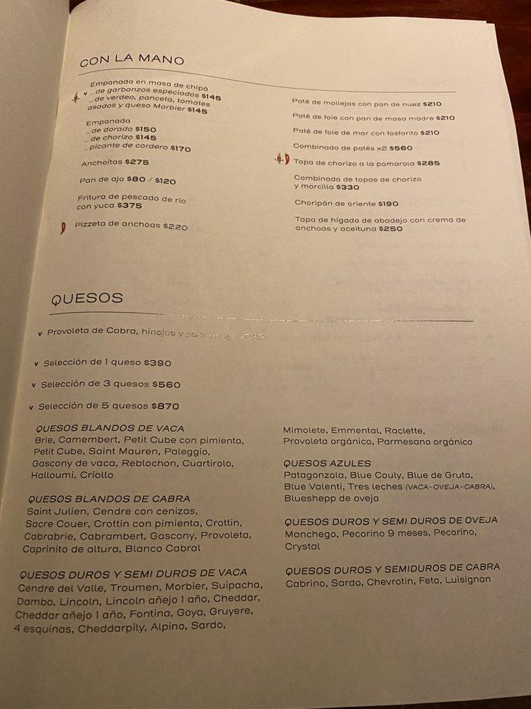 Carta de parrilla Anchoita, Buenos Aires
