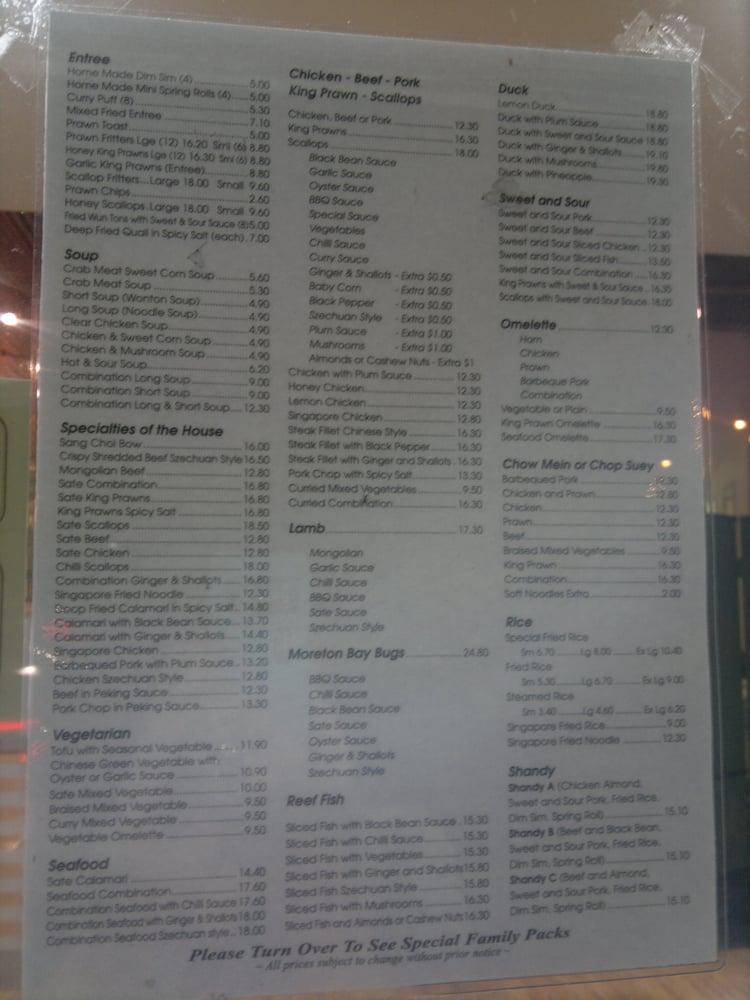 Menu at China View Chinese Restaurant, Kenmore