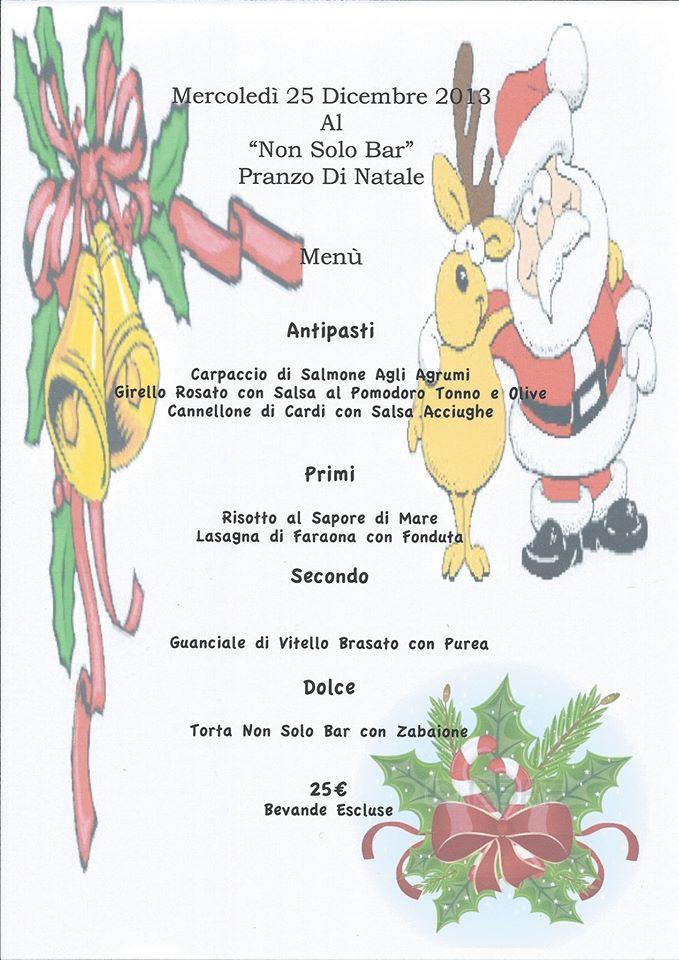 Menu at Non Solo Bar, Regione Colombero