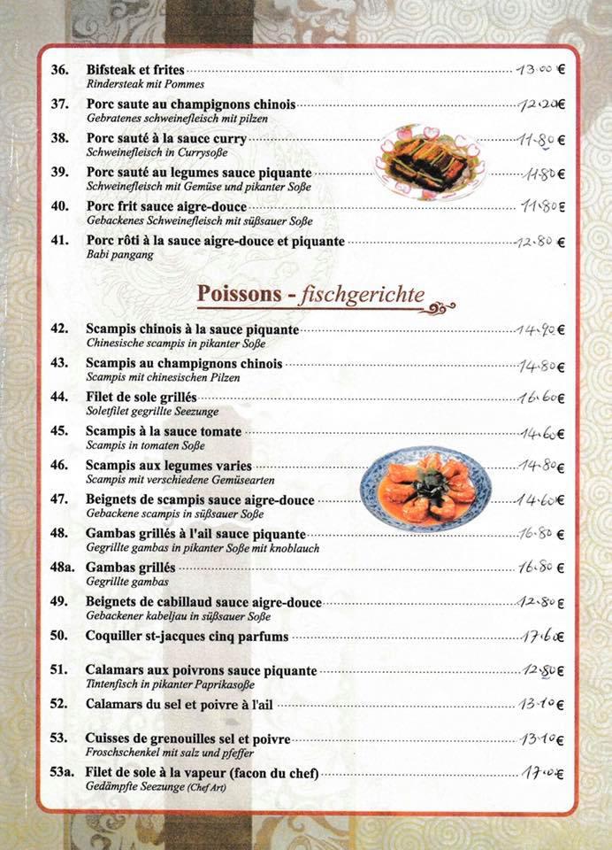 Menu at Restaurant Chinois Le Phenix, Beaufort, Rèsidence Le Manoir