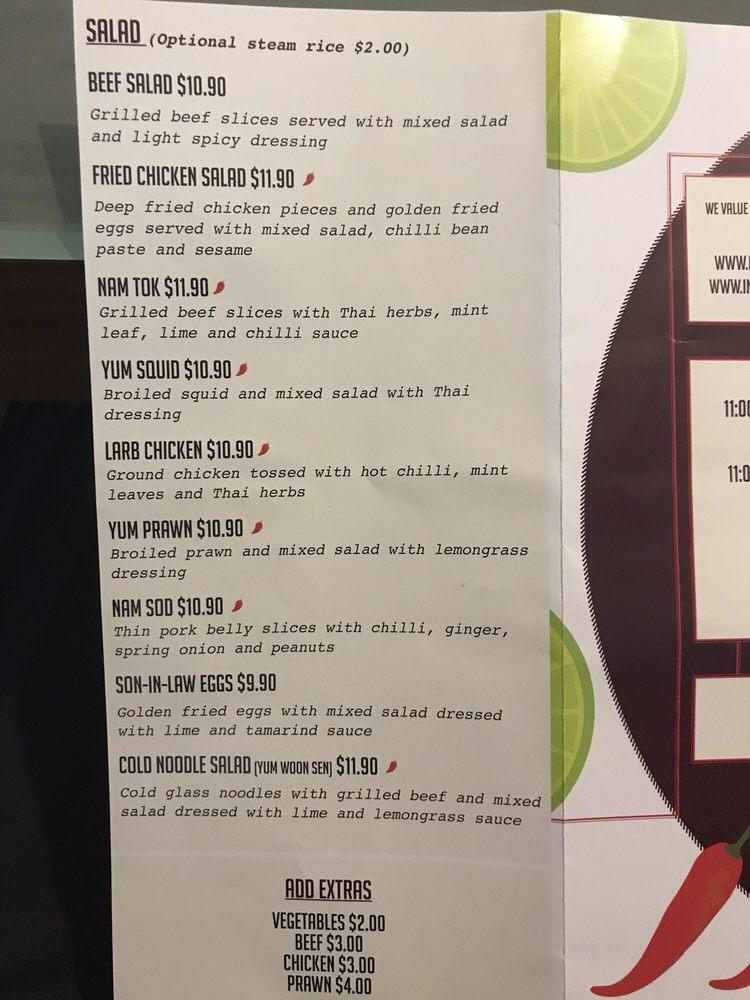 Menu at Wok & Ladle: Thai Eatery restaurant, East Perth