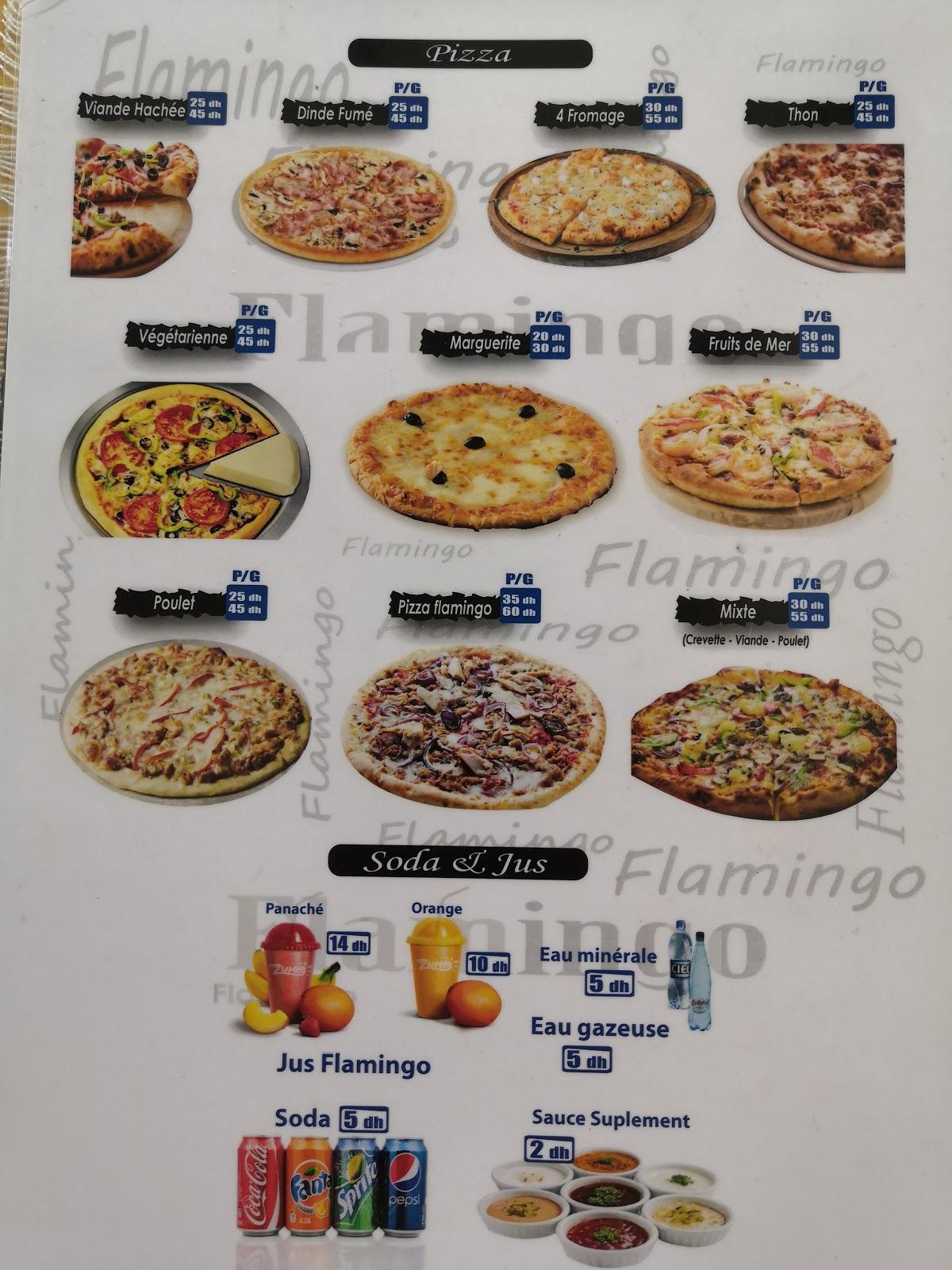 Menu at Flamingo way restaurant, Temara