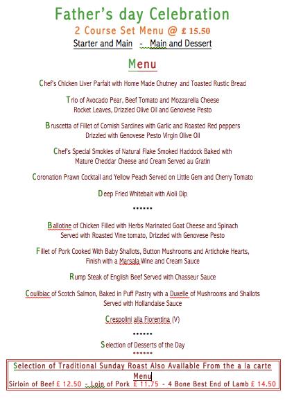 Menu at No.10 Restaurant, Princes Risborough