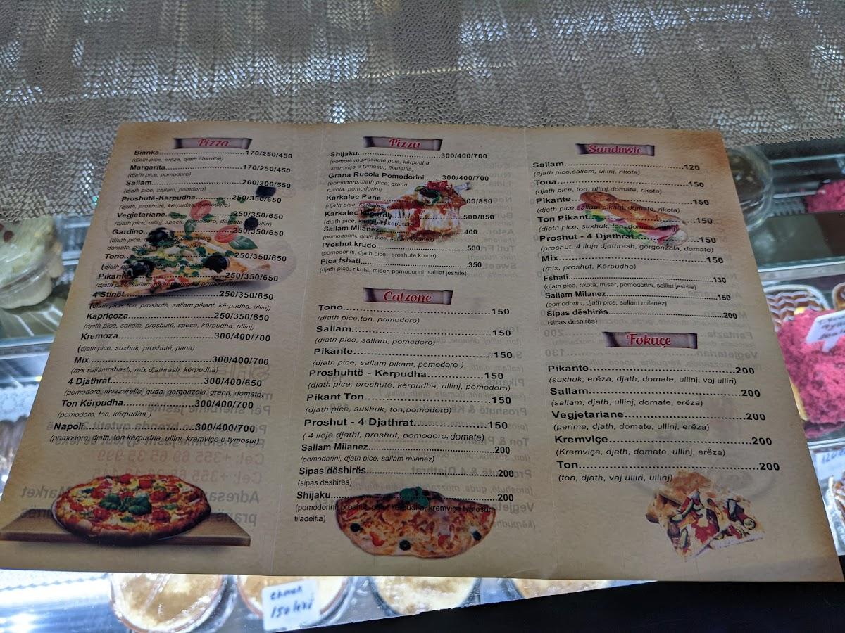 Menu at Piceri Shijaku restaurant, Durrës