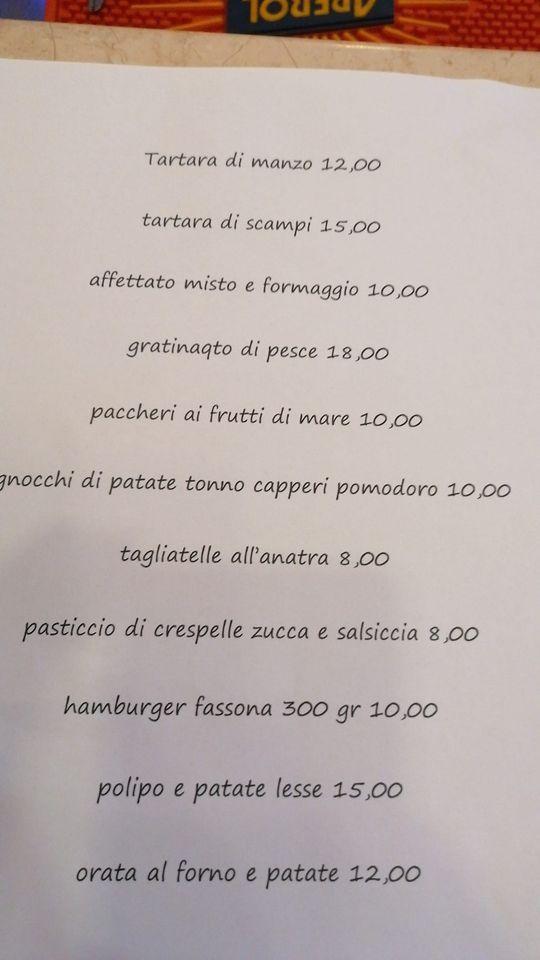 Menu at San Marco Vin Bar, Teor, Via S. Marco