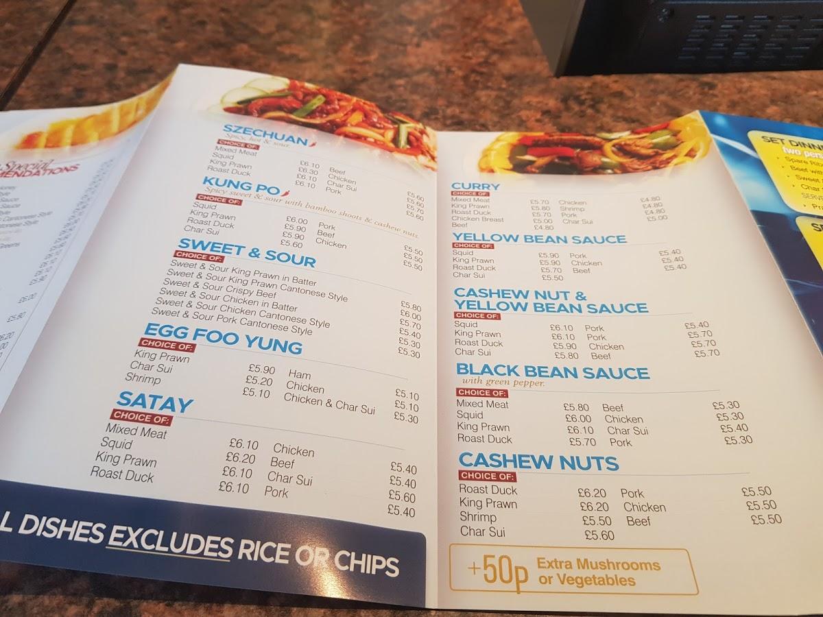 Menu at Sapphire restaurant, Livingston