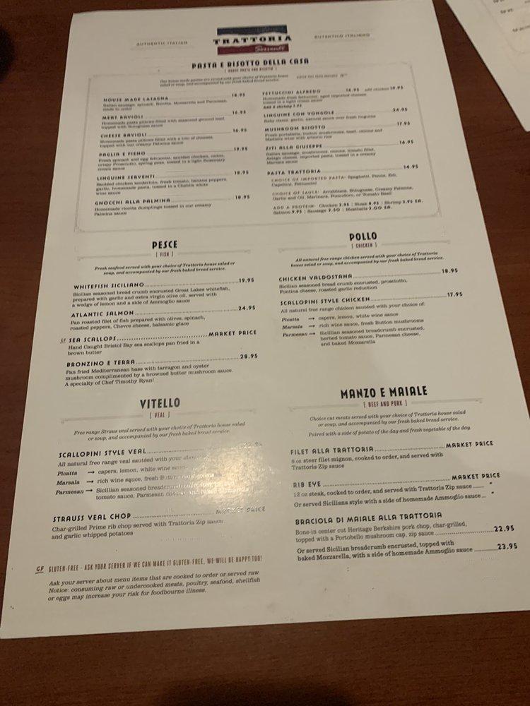 Menu at Trattoria Serventi pub & bar, Grosse Pointe Woods