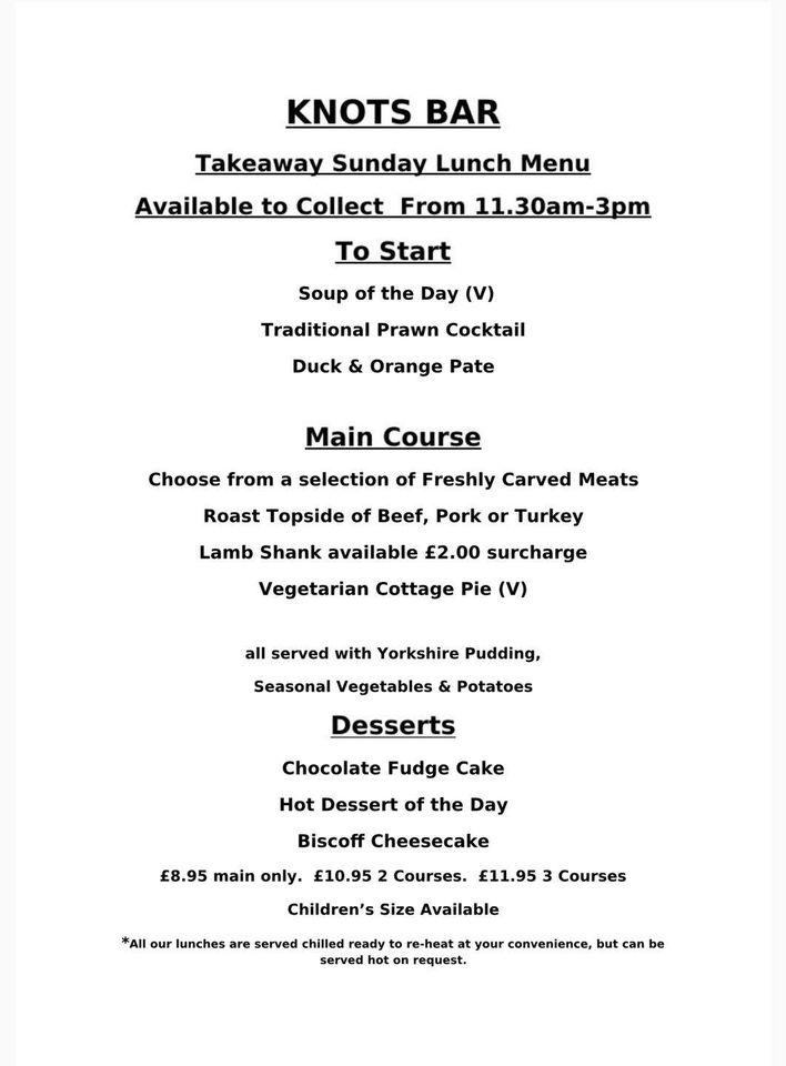 Menu at Knots Bar & Restaurant, Newark-on-Trent