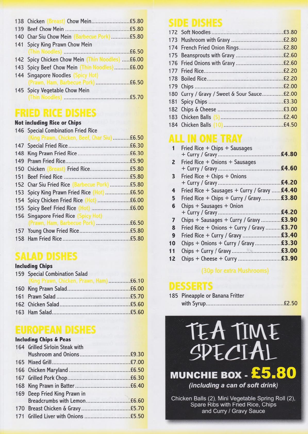 Menu at Ocean City fast food, Irvine