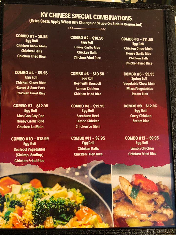 Menu at KV CHINESE restaurant, Quispamsis