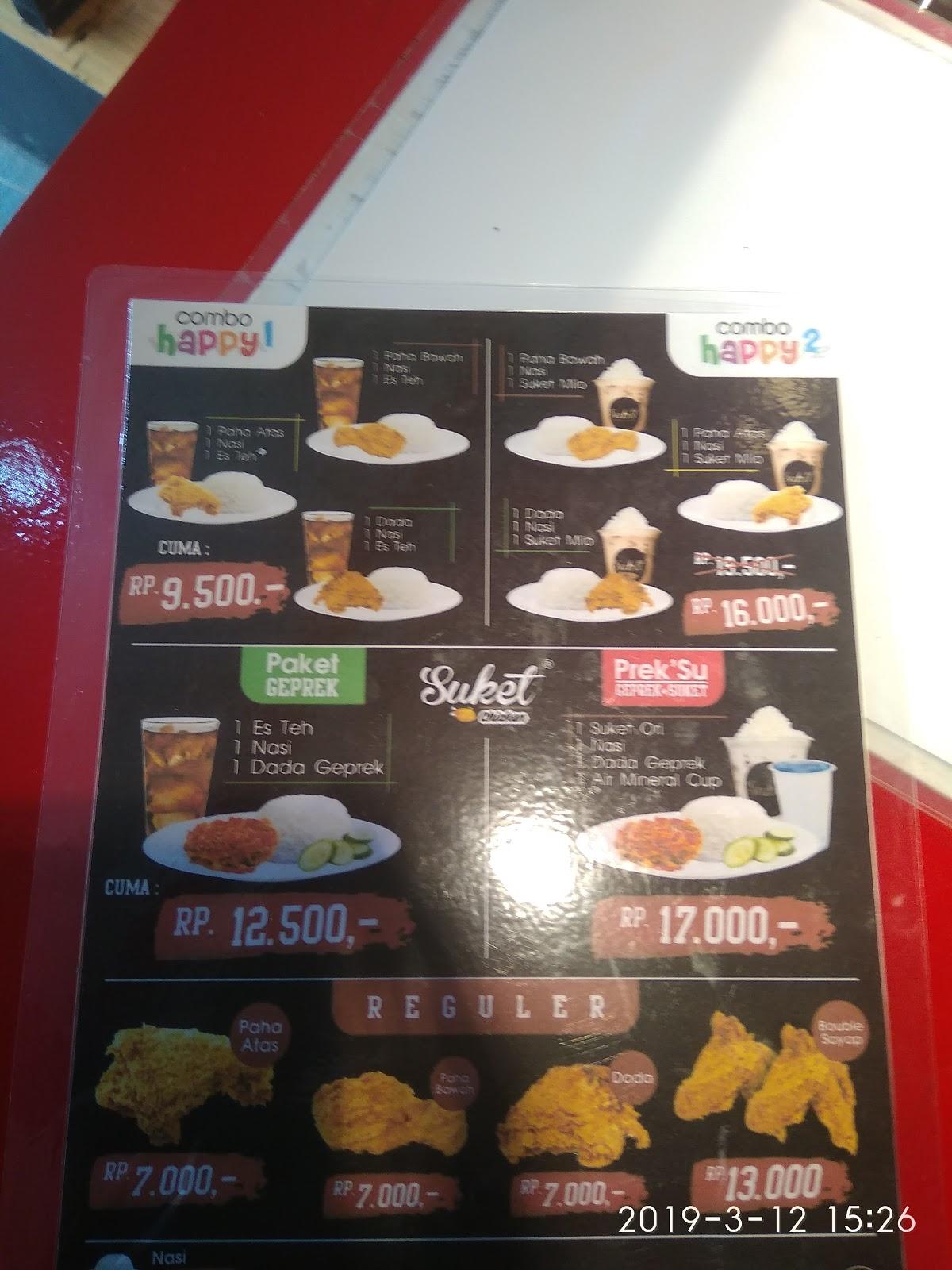 Menu at Suket Jalbar Pramuka Kuningan, Kuningan