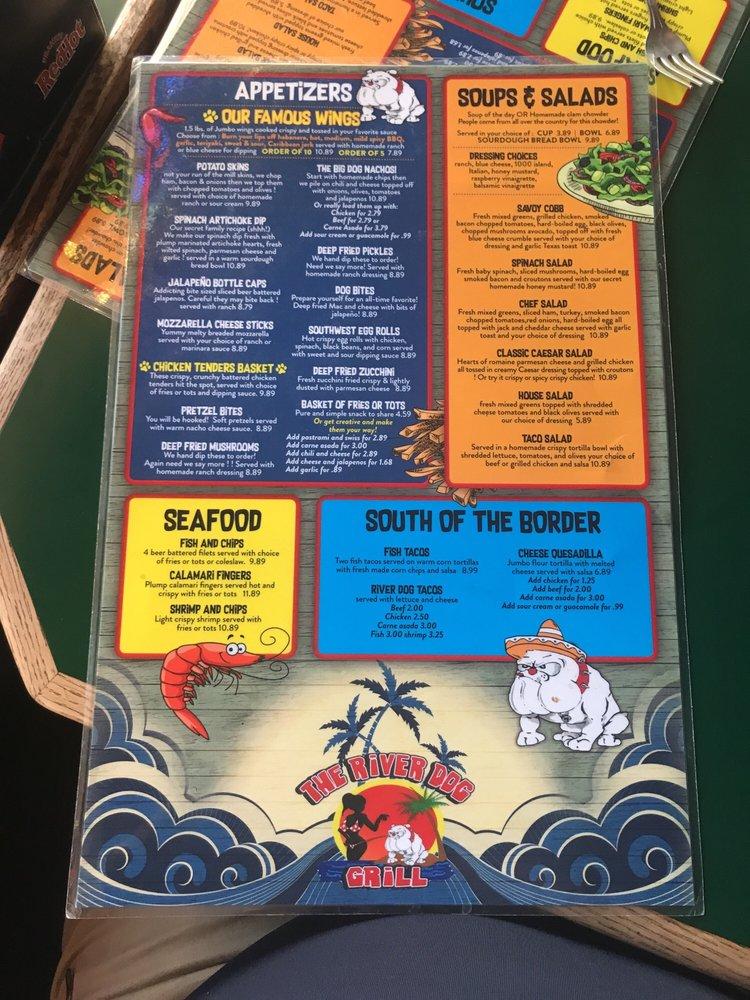 Menu at The River Dog Grill pub & bar, Bullhead City, AZ-95