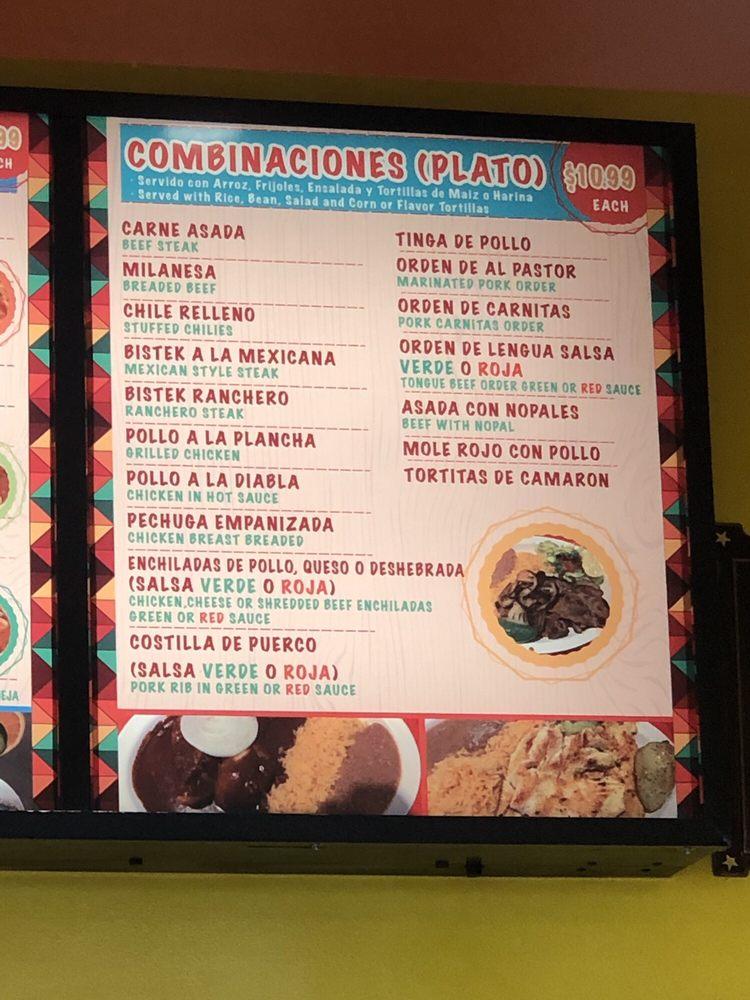 Menu at Antojitos Mexicanos restaurant, Perris