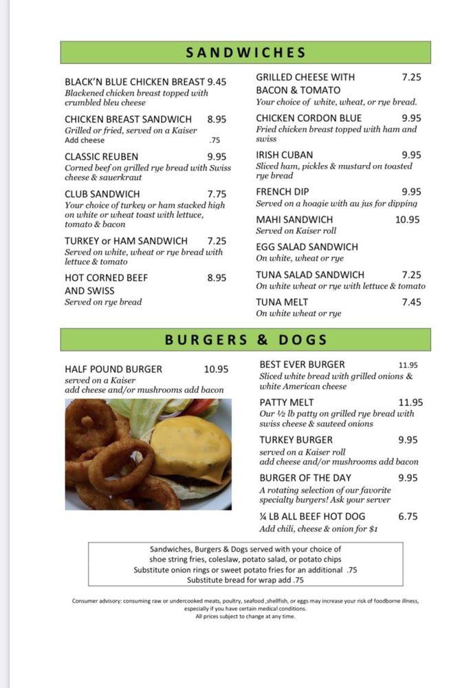 Menu at Bryson's Irish Pub, Virginia Gardens