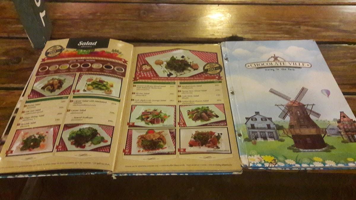 Menu at Chocolate Ville restaurant, Bangkok, 23 1-16 Prasert-Manukitch Rd
