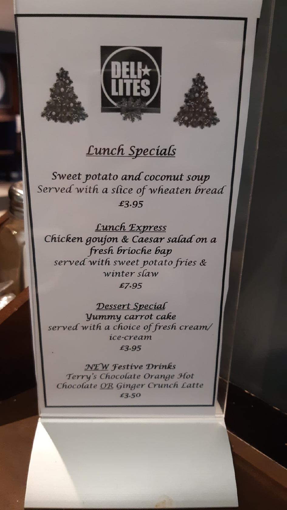 Menu at Deli Lites cafe, Warrenpoint, 24 Church St