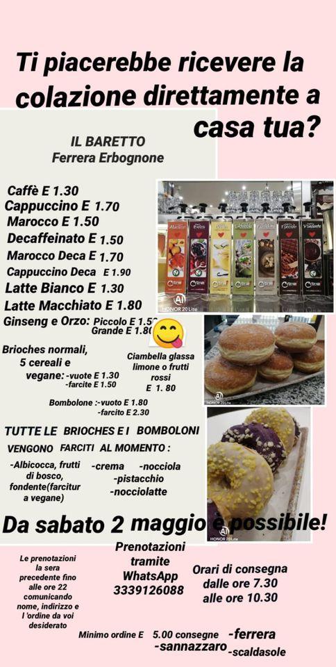 Menu da Bar il Baretto, Ferrera Erbognone