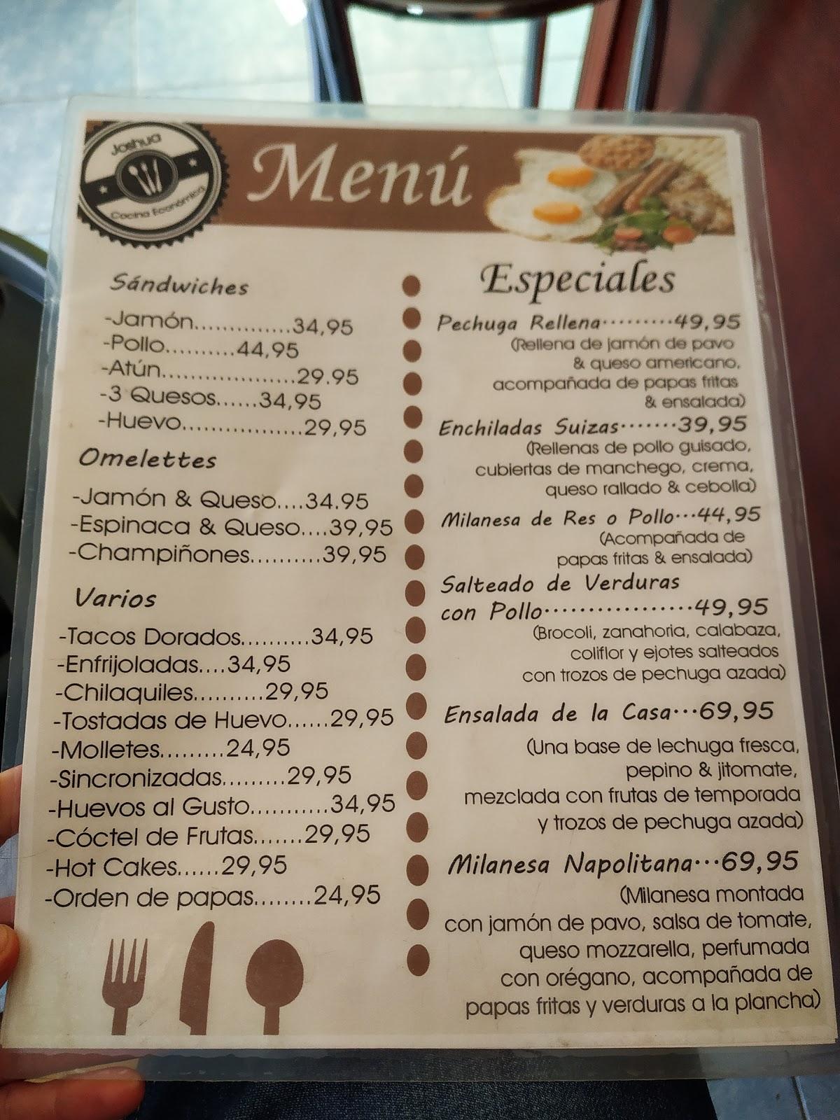 Menu at Cocina económica Joshua restaurant, Mexico City, Felipe Pena ...