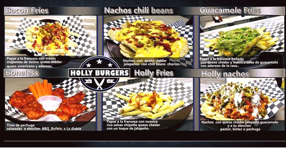 Menu at HOLLY Burgers restaurant, Guadalajara