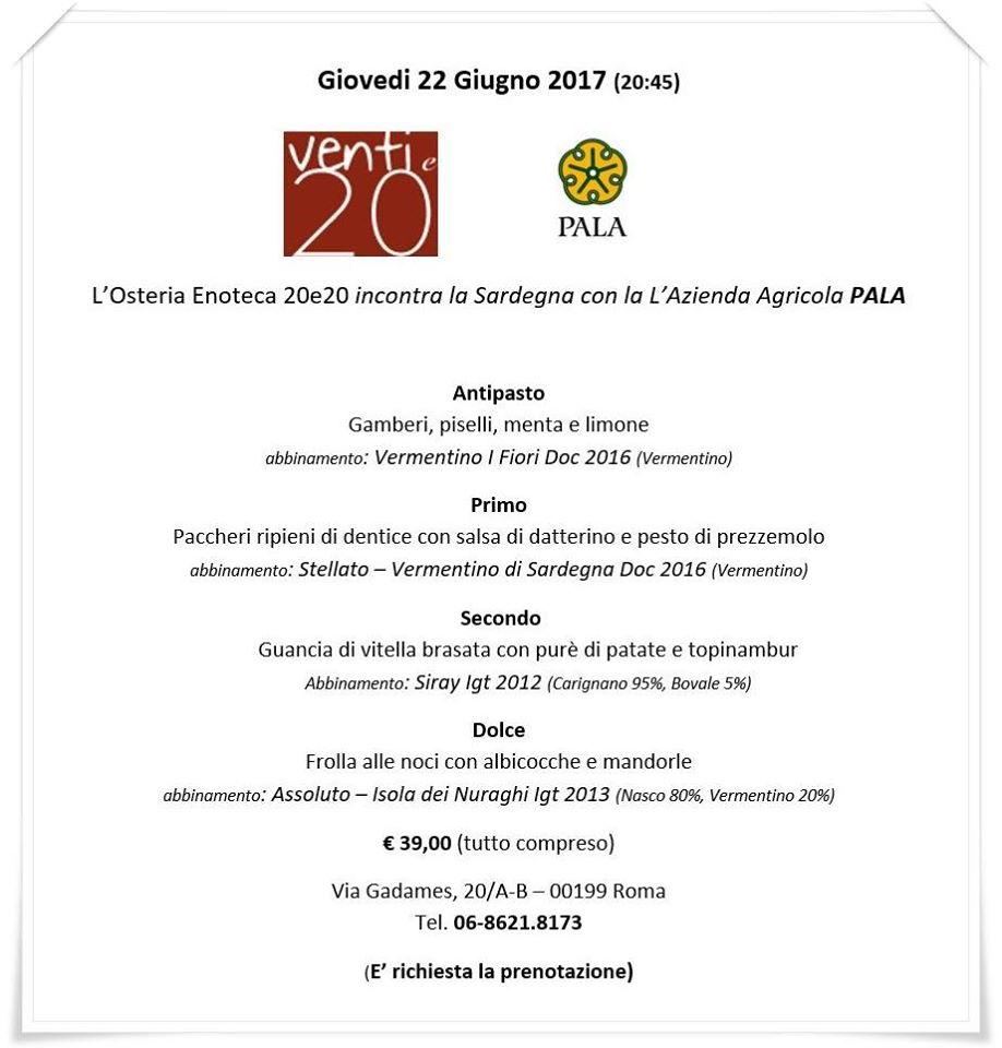 Menu da Osteria Enoteca 20e20 ristorante, Roma