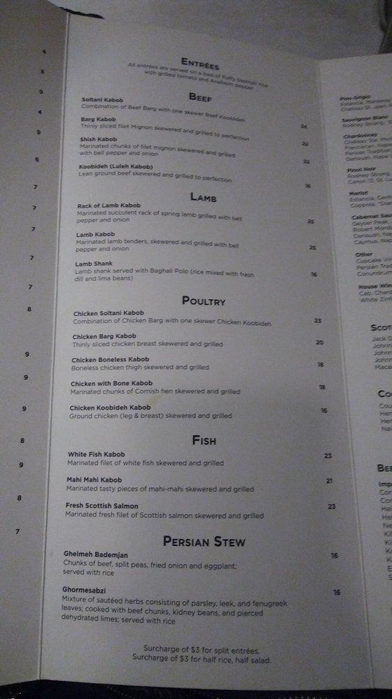 Menu at Raffi's Place restaurant, Glendale