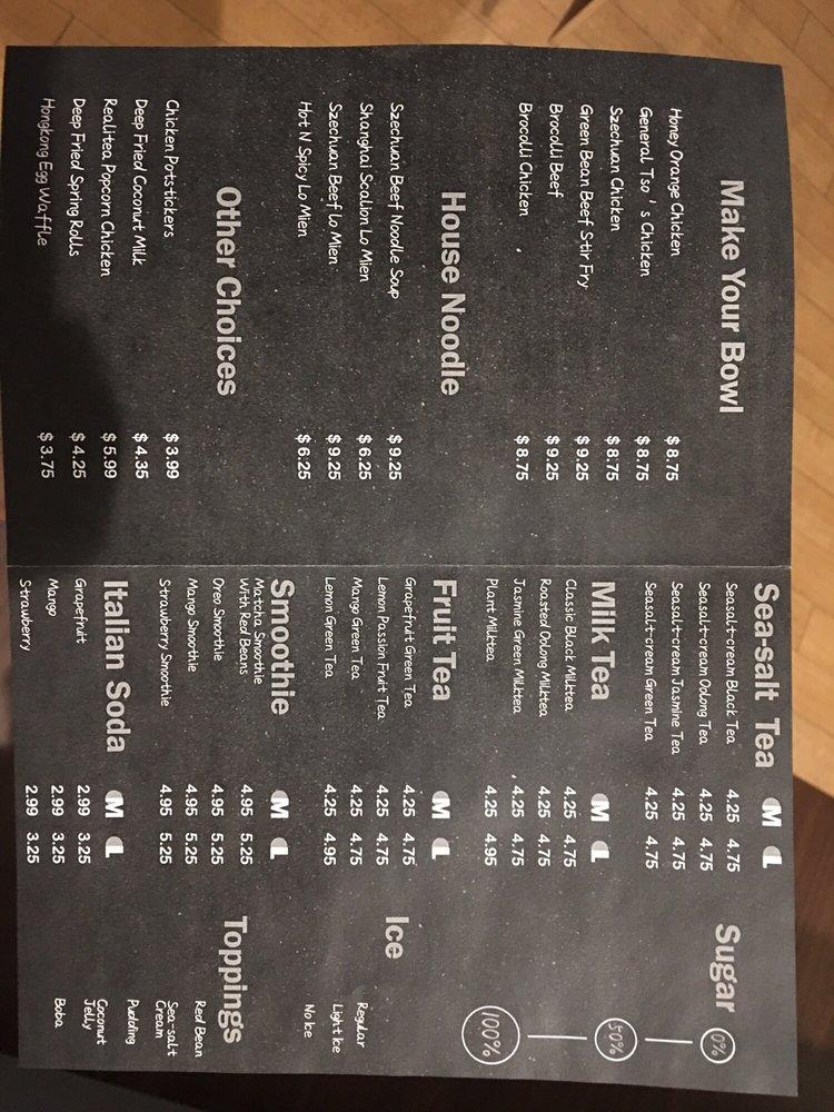 Menu at Realitea restaurant, Pullman