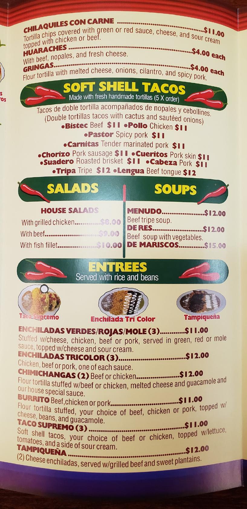 Menu at Chilitos Mexican Restaurant Inc, Suffern
